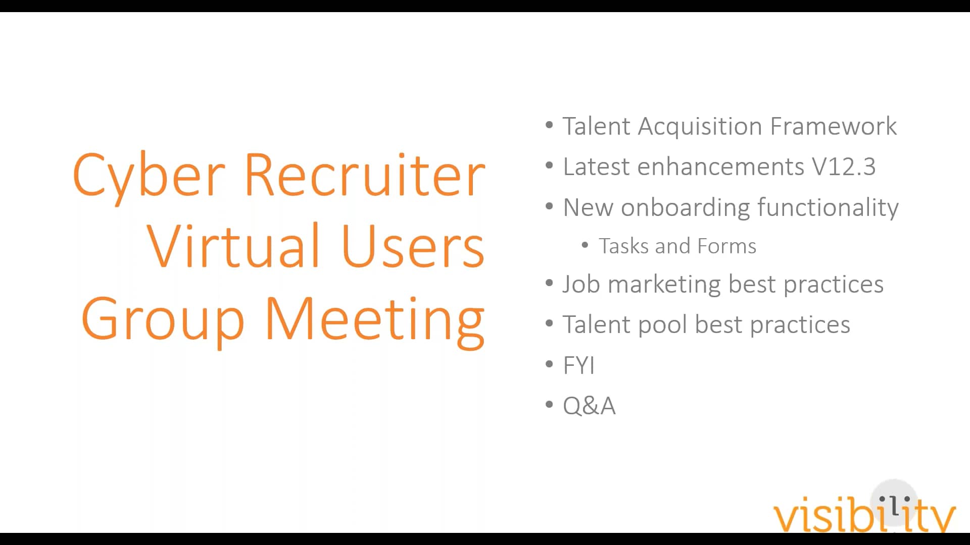Cyber Recruiter Q2 Virtual Users Group Meeting (June 2023) on Vimeo