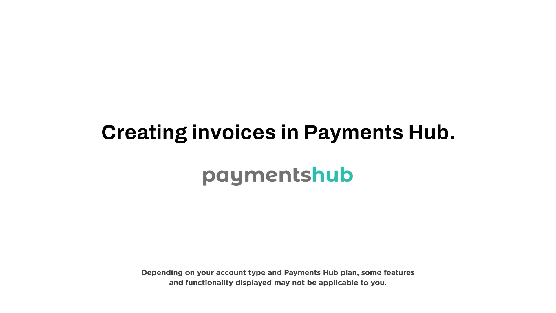 Creating invoices in Payments Hub