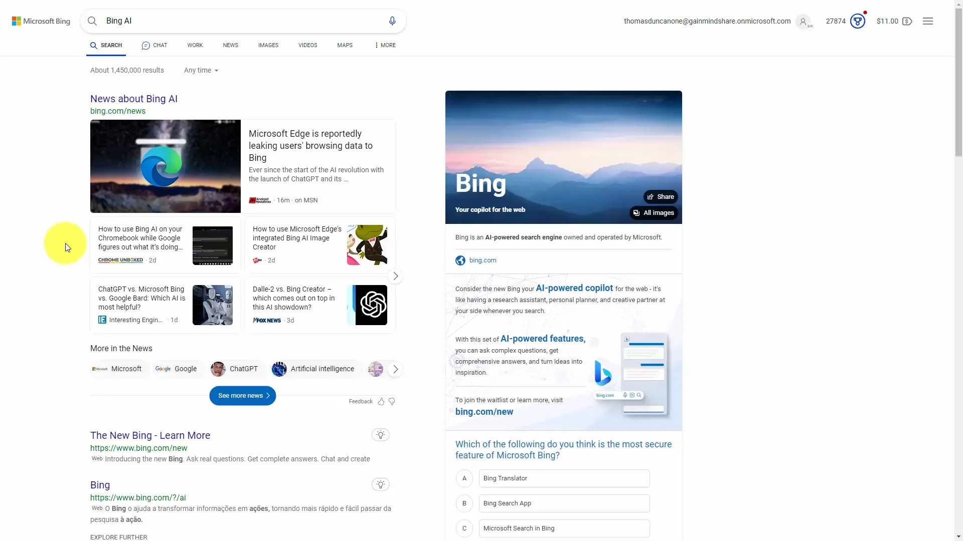 Module 03 - Using Bing Search Chat