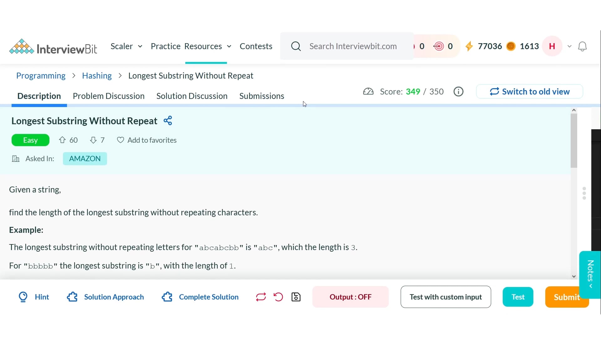 Longest Substring Without Repeat on Vimeo