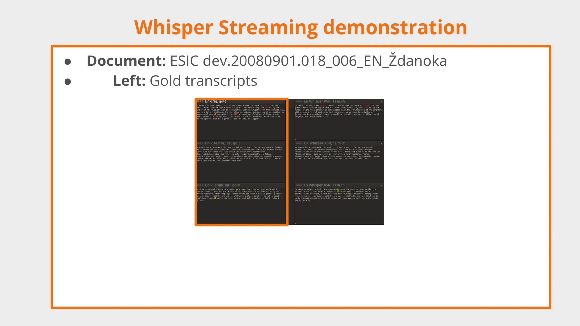 Whisper-Streaming demonstration