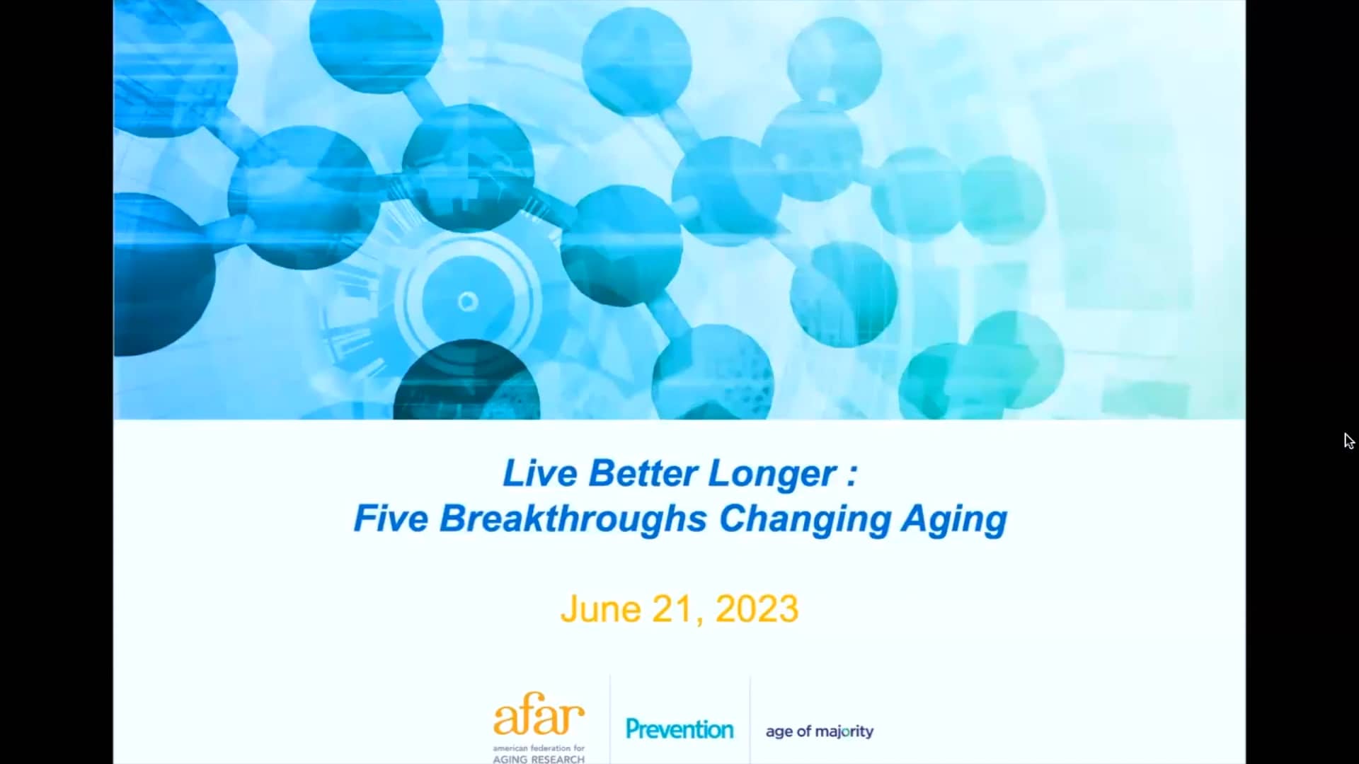 Live Better Longer: 5 Breakthroughs Changing Aging on Vimeo