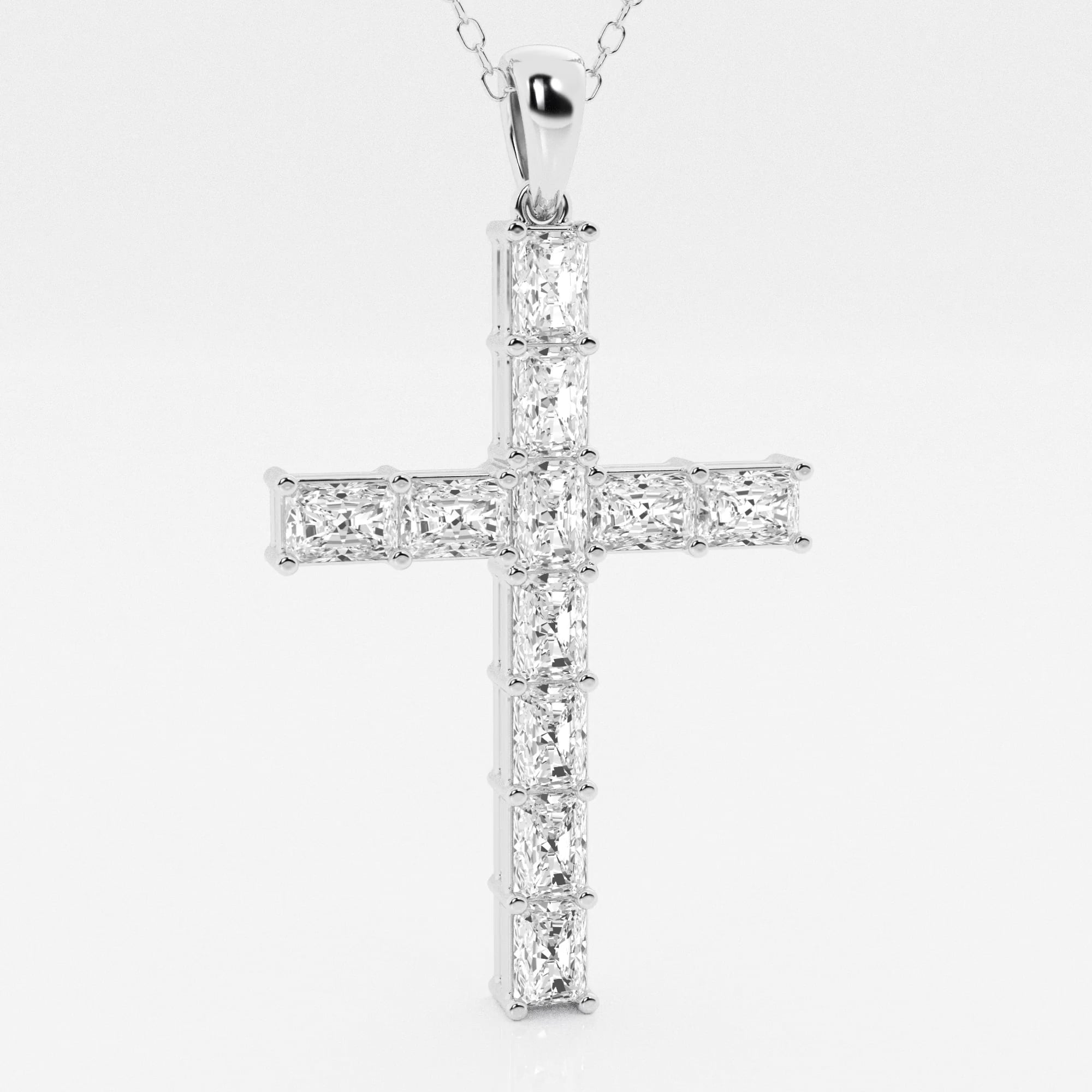 2 ctw Radiant Lab Grown Diamond Cross Pendant - Grownbrilliance