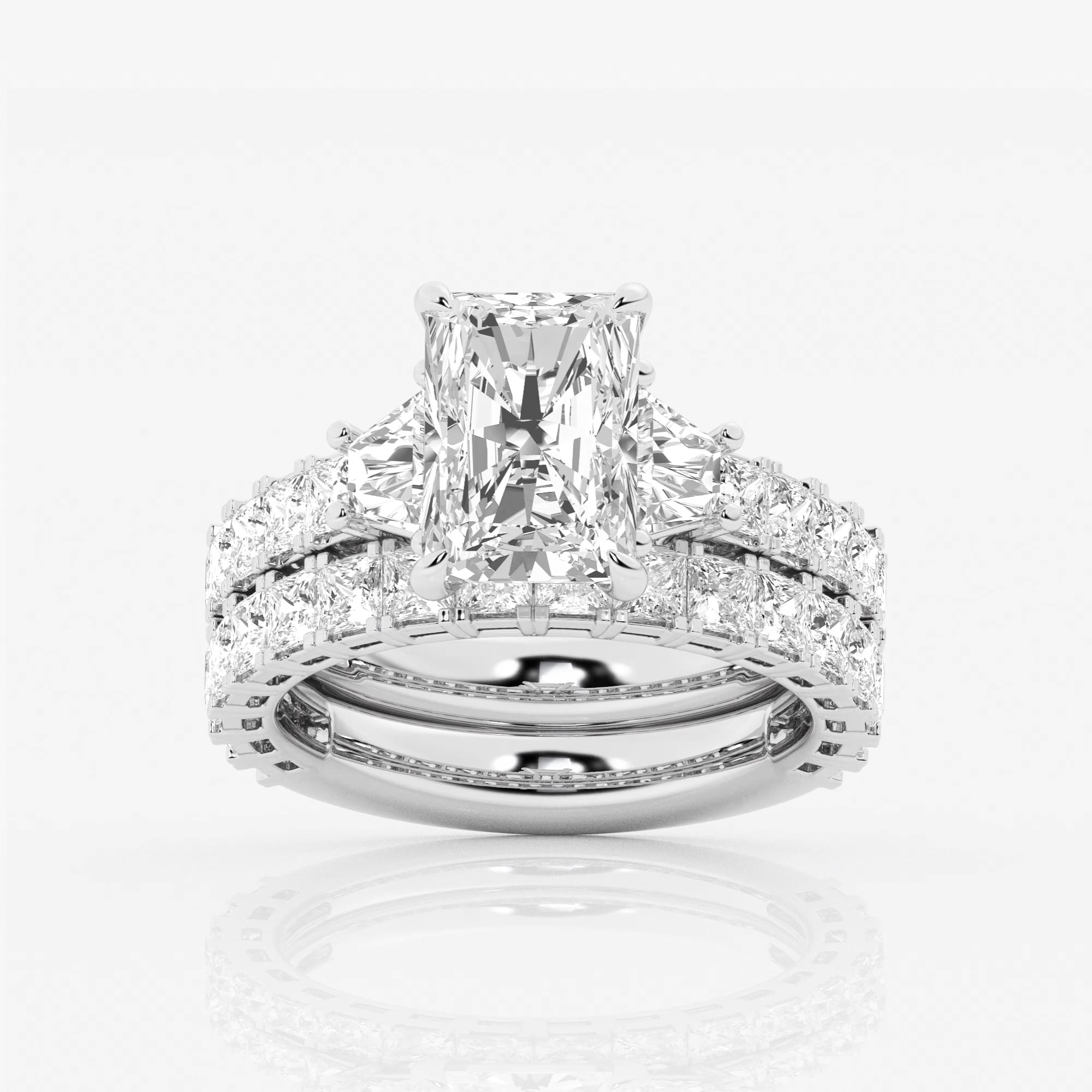 6 1/4 ctw Radiant Lab Grown Diamond Bridal Set - Grownbrilliance