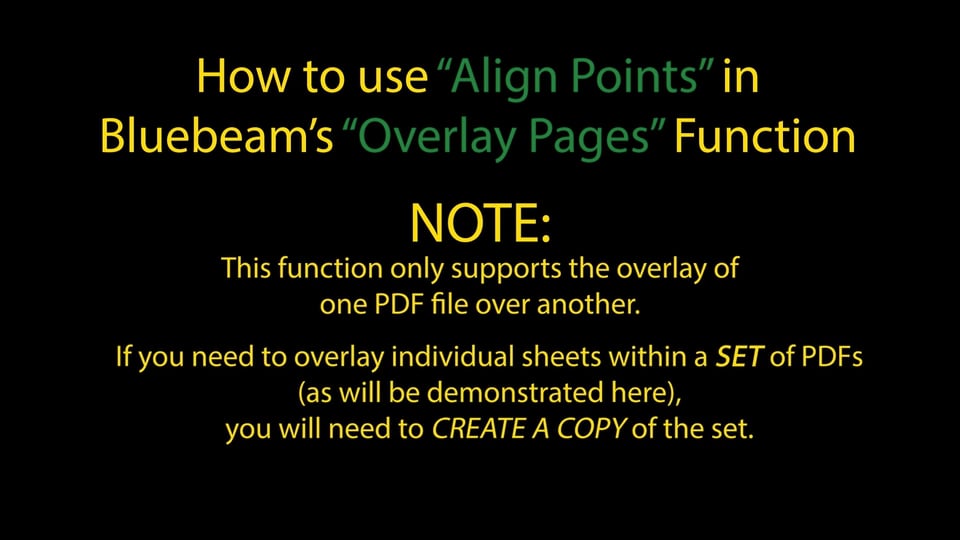Bluebeam - Align Points in Overlay Pages on Vimeo
