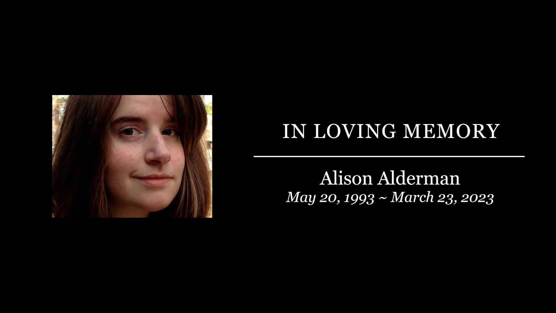 Alison Alderman Memorial Service on Vimeo