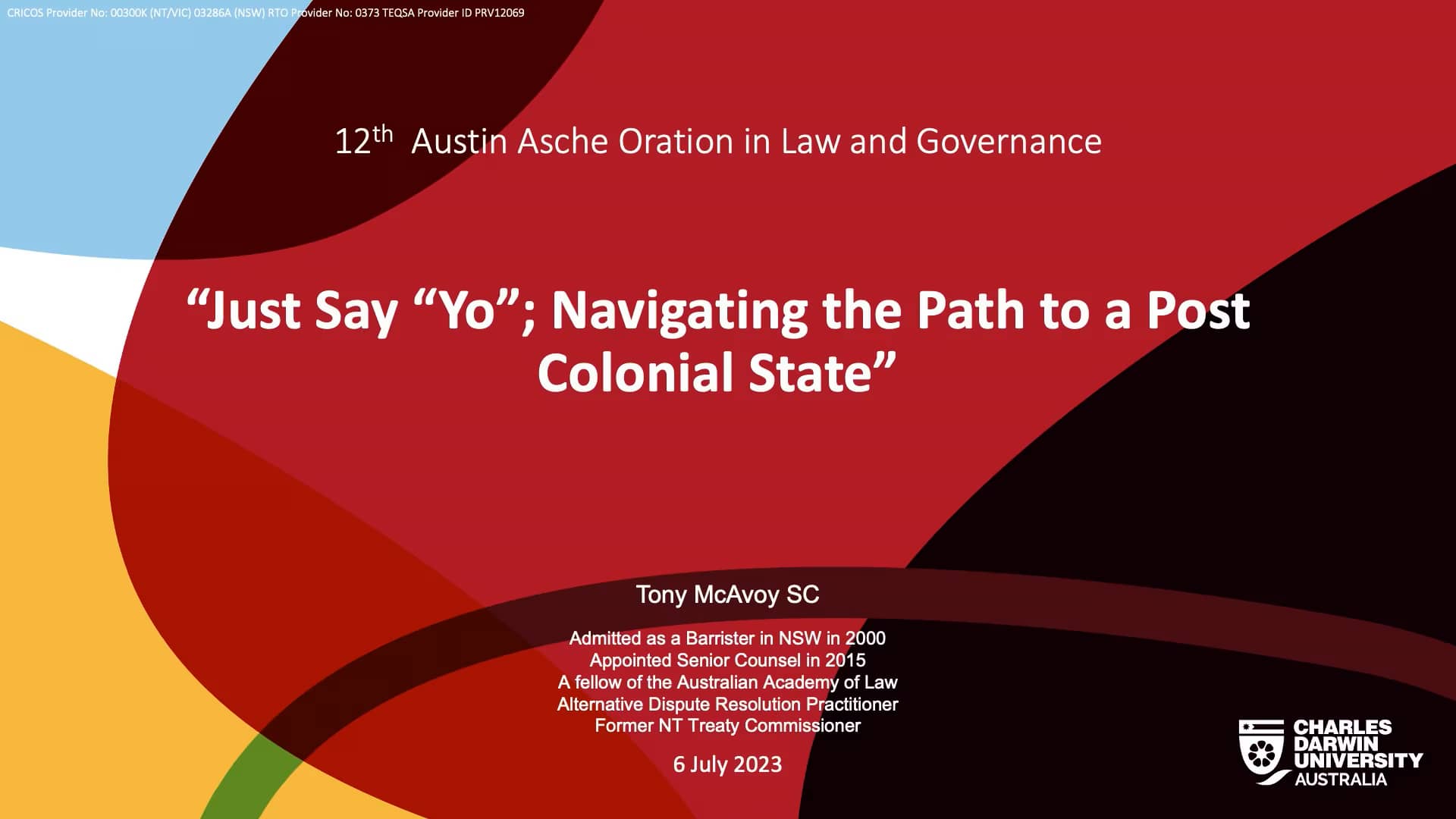 12th Austin Asche Oration 2023 on Vimeo