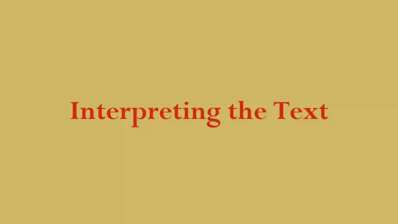 Interpreting the Text on Vimeo