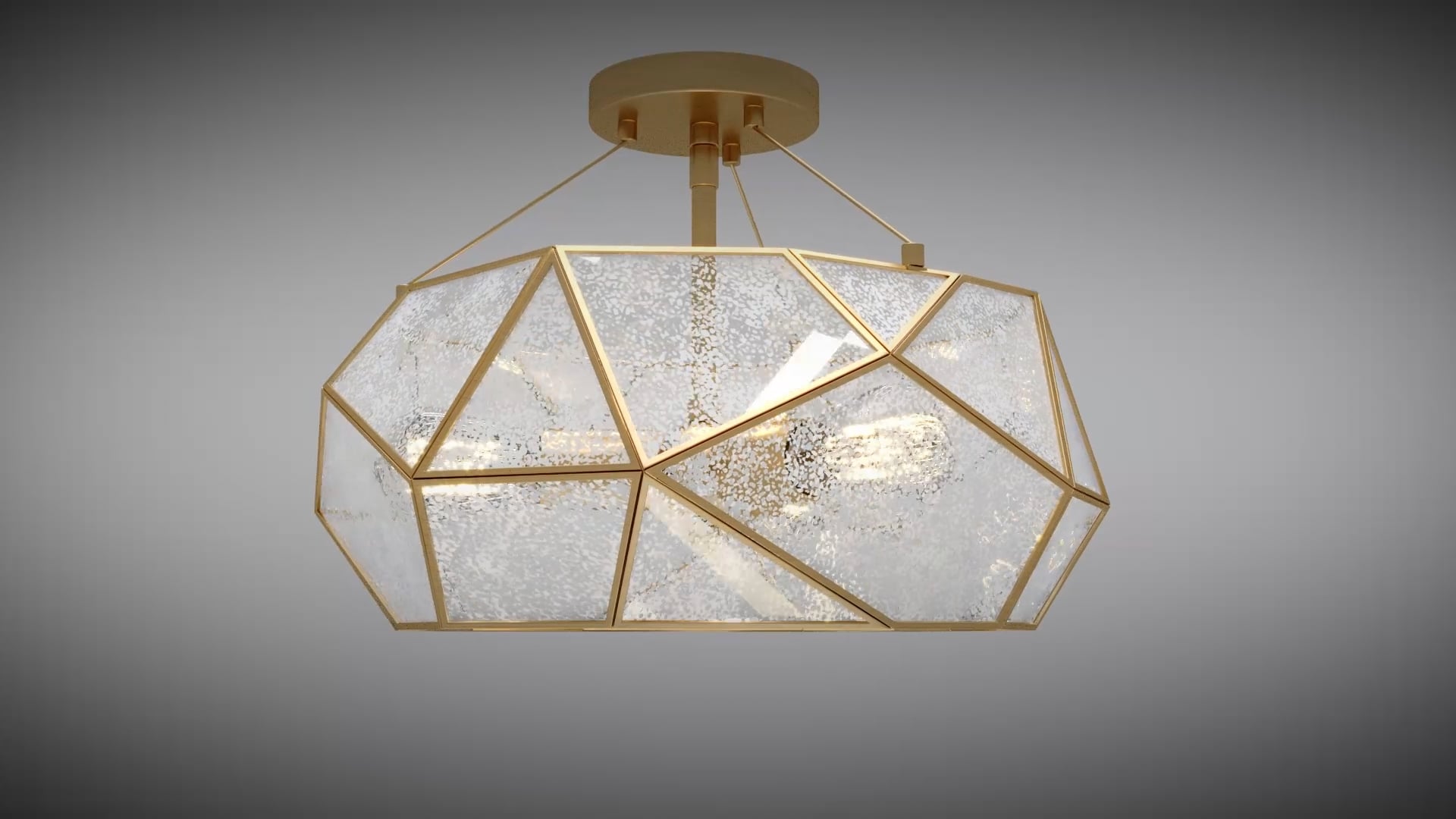 Euclid 16" 3 Light Semi-Flush Mount Aged Brass - Contemporary - Flush-mount Ceiling Lighting ...