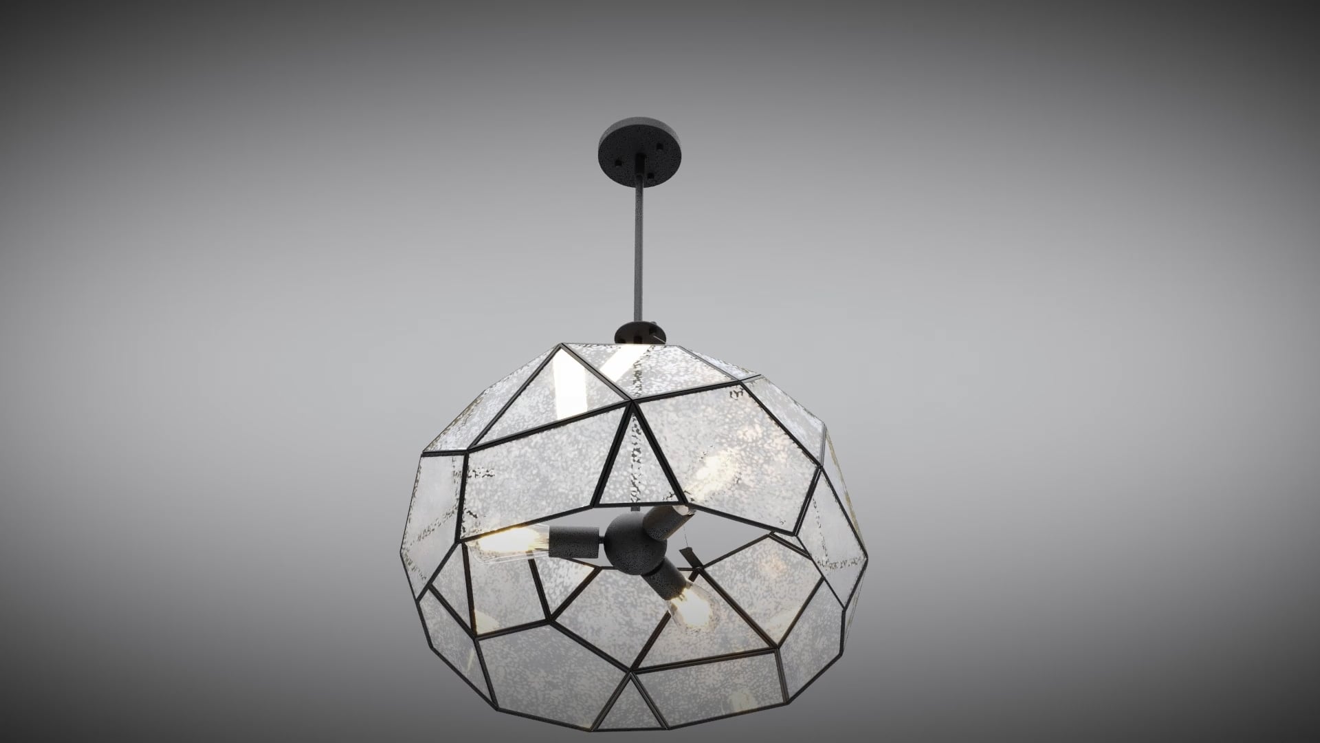 Euclid Drum Pendant Light Fixture with Mercury Glass, 20"wx24.5"hx20"d - Contemporary - Pendant ...