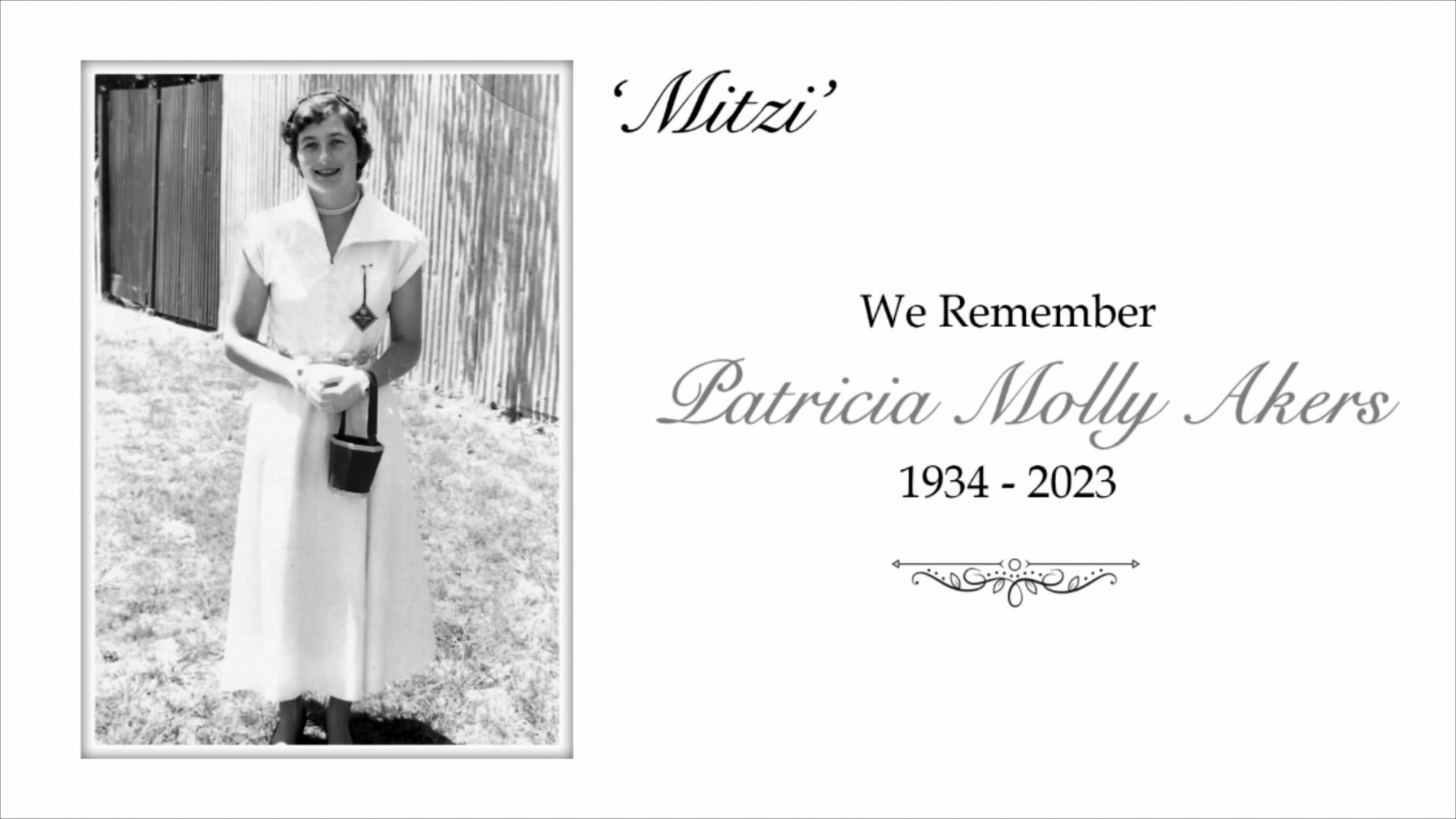 The Memorial Service of Patricia Molly Akers on Vimeo