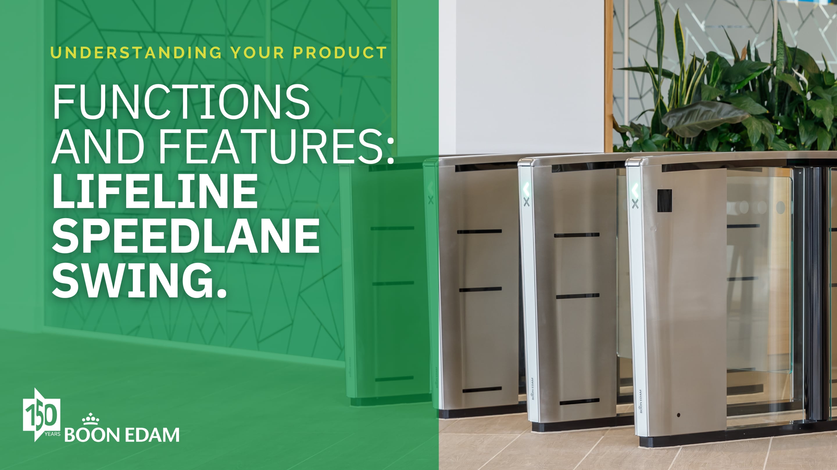 Functions and Features of the Lifeline Speedlane Swing Speed Gate | Boon Edam on Vimeo