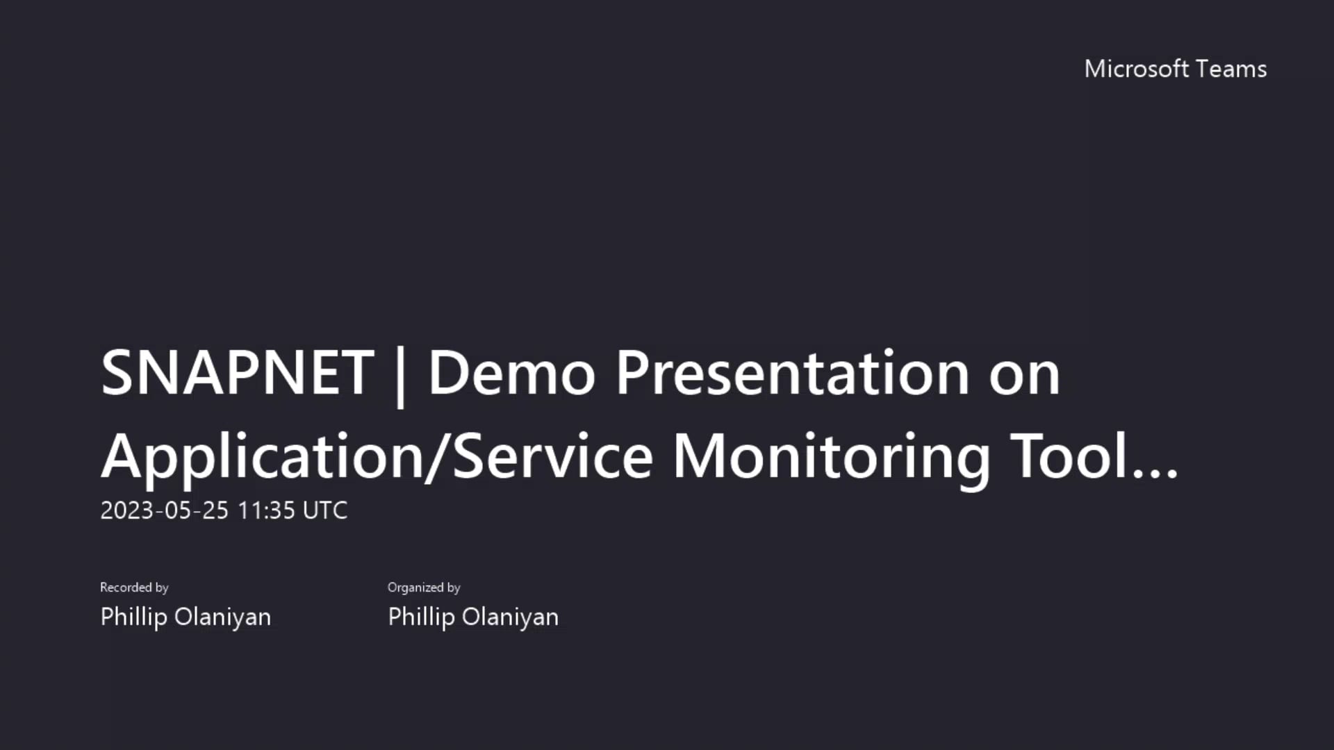 SNAPNET _ Demo Presentation on Application_Service Monitoring Tool with ...