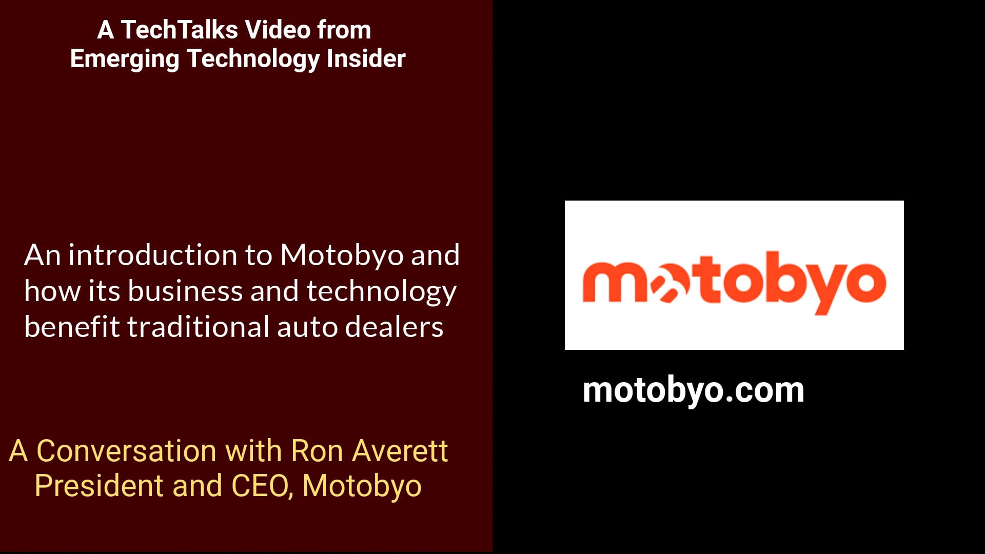TechTalks - Motobyo's auto marketplace and how the company's business and technology benefit ...