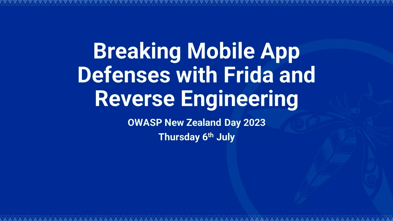 Breaking Mobile App Defenses with Frida and Reverse Engineering on Vimeo
