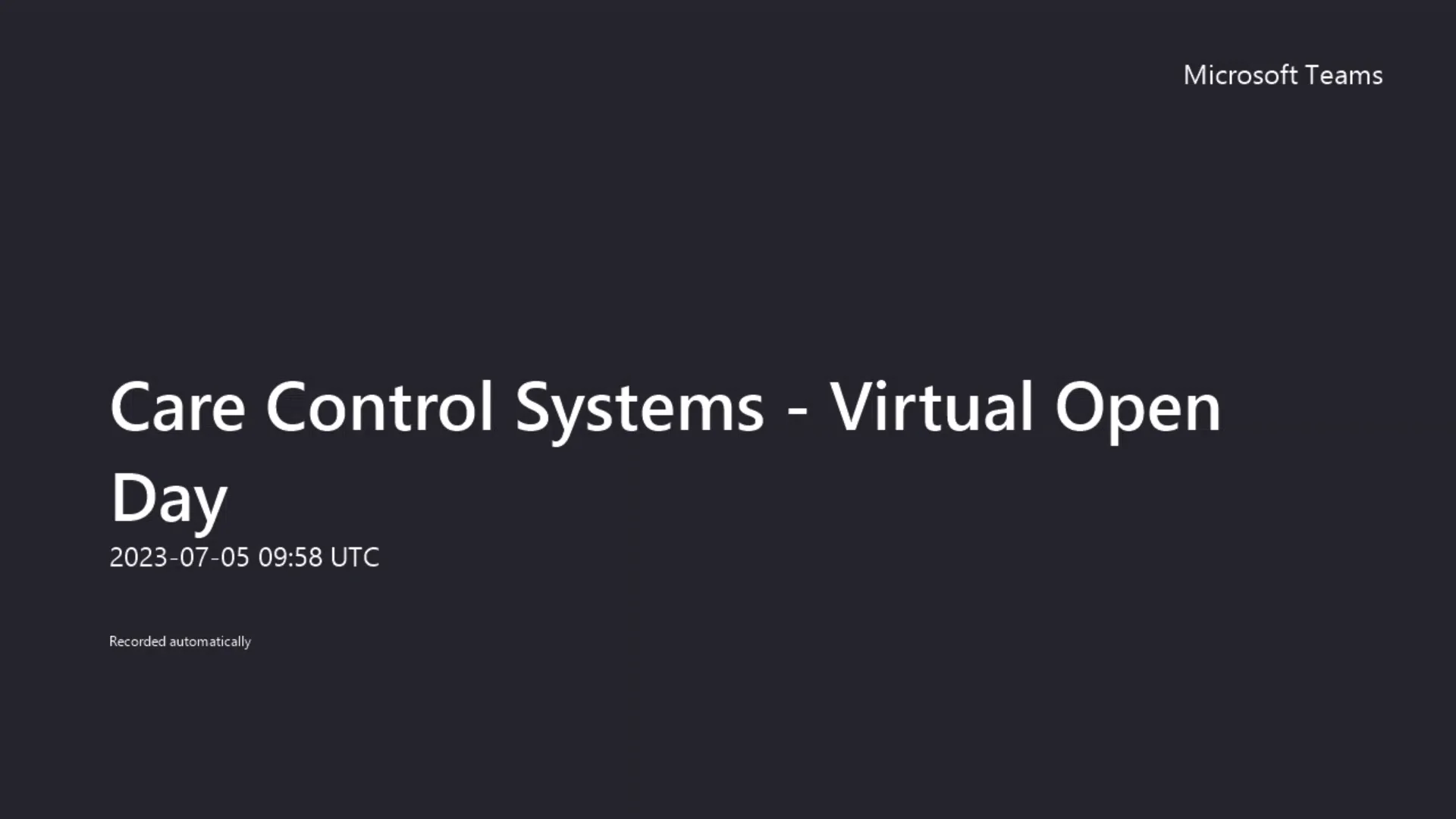 Care Control Systems Virtual Open Day - Domiciliary Care on Vimeo
