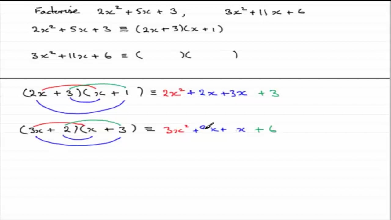 Algebra_Factorising_Factorising quadratic expressions_Factorising ...
