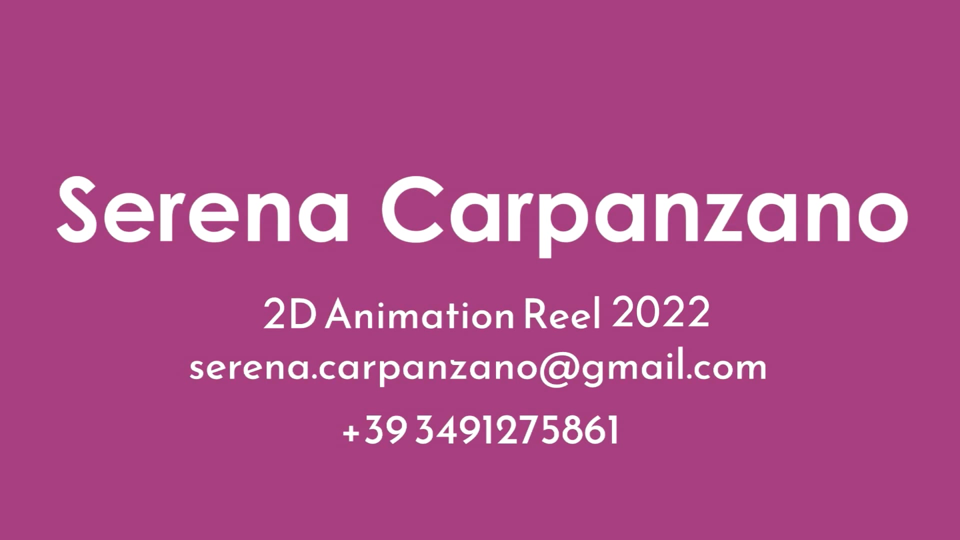 Serena Carpanzano 2D Animation Reel 2022 on Vimeo
