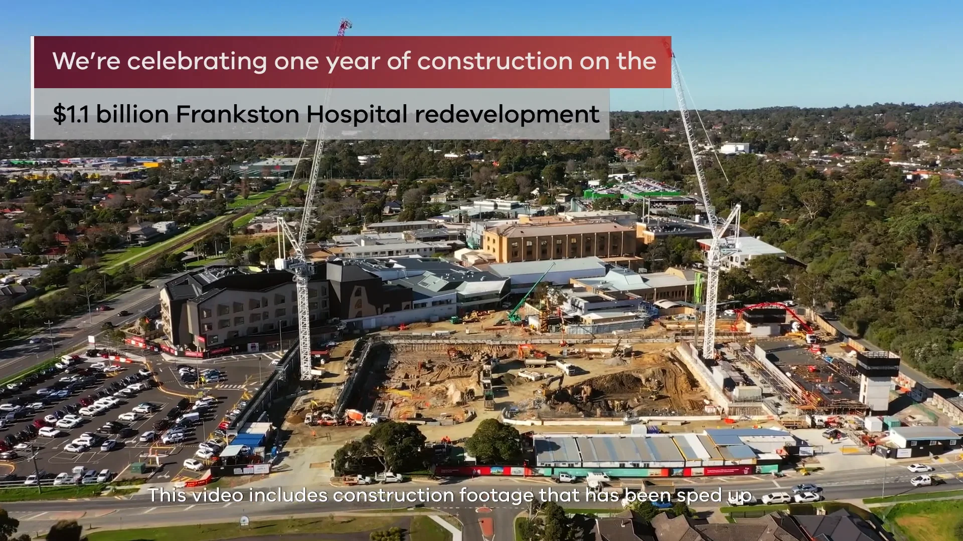 Frankston Hospital redevelopment – structural works underway on Vimeo