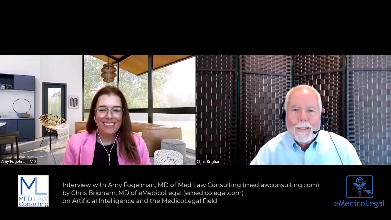 Interview with Amy Fogelman, MD, about AI and the MedicoLegal Field on ...