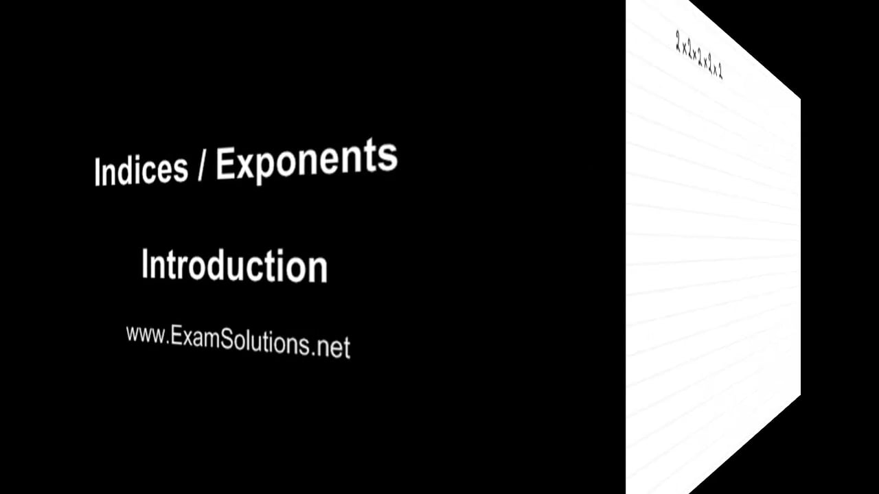 _Algebra_Indices Introduction_Introduction to indices (exponents ...