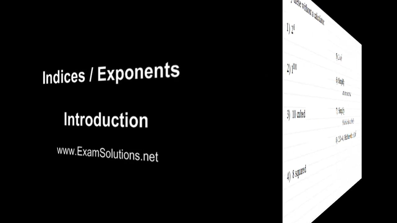 _Algebra_Indices Introduction_Rational (fractional) indices_Indices (Exponents) - Short ...