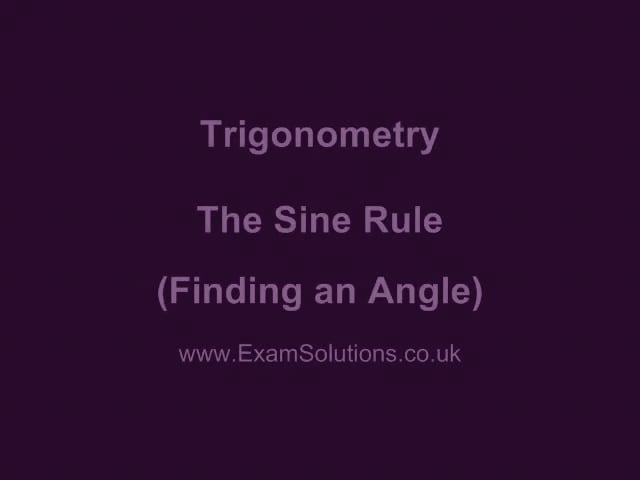 _Geometry_Trigonometry Non Right Angled Triangles_Sine rule_Sine rule ...