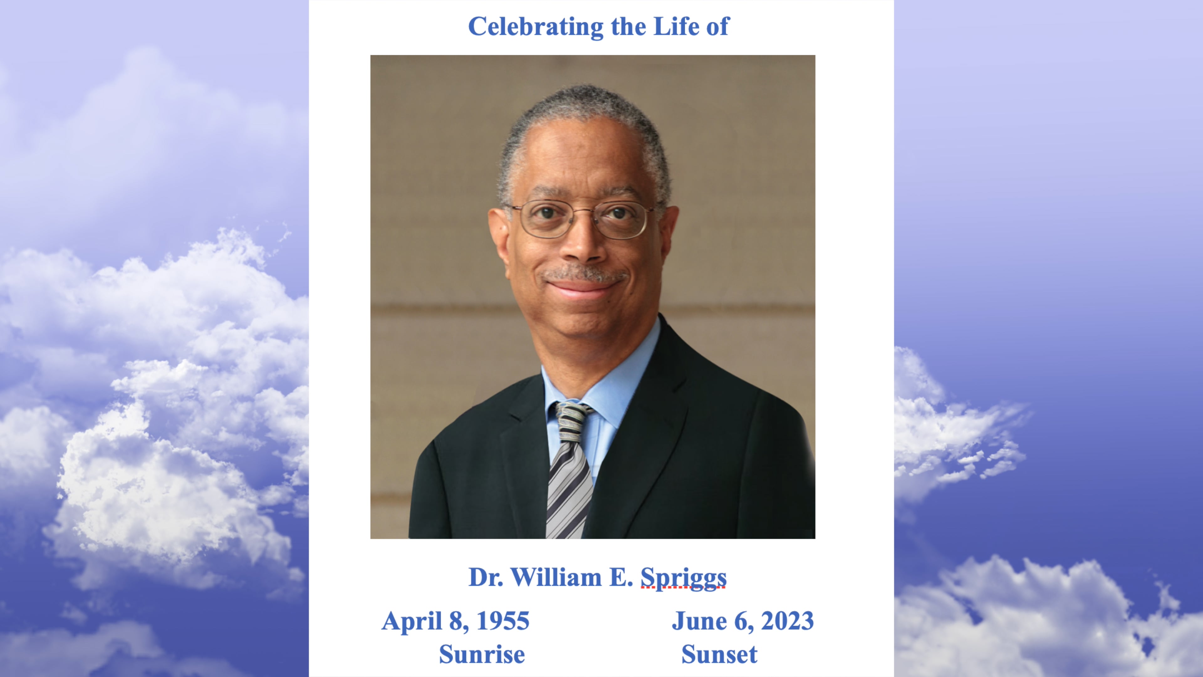 Dr. William E. Spriggs Celebrating the of Life on Vimeo