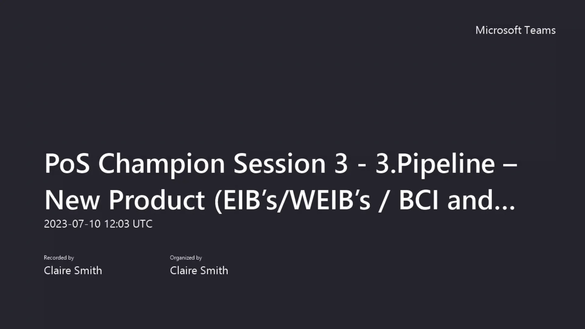 PoS Champion Session 3 - 3._Pipeline – New Product (EIB’s_WEIB’s _ BCI ...