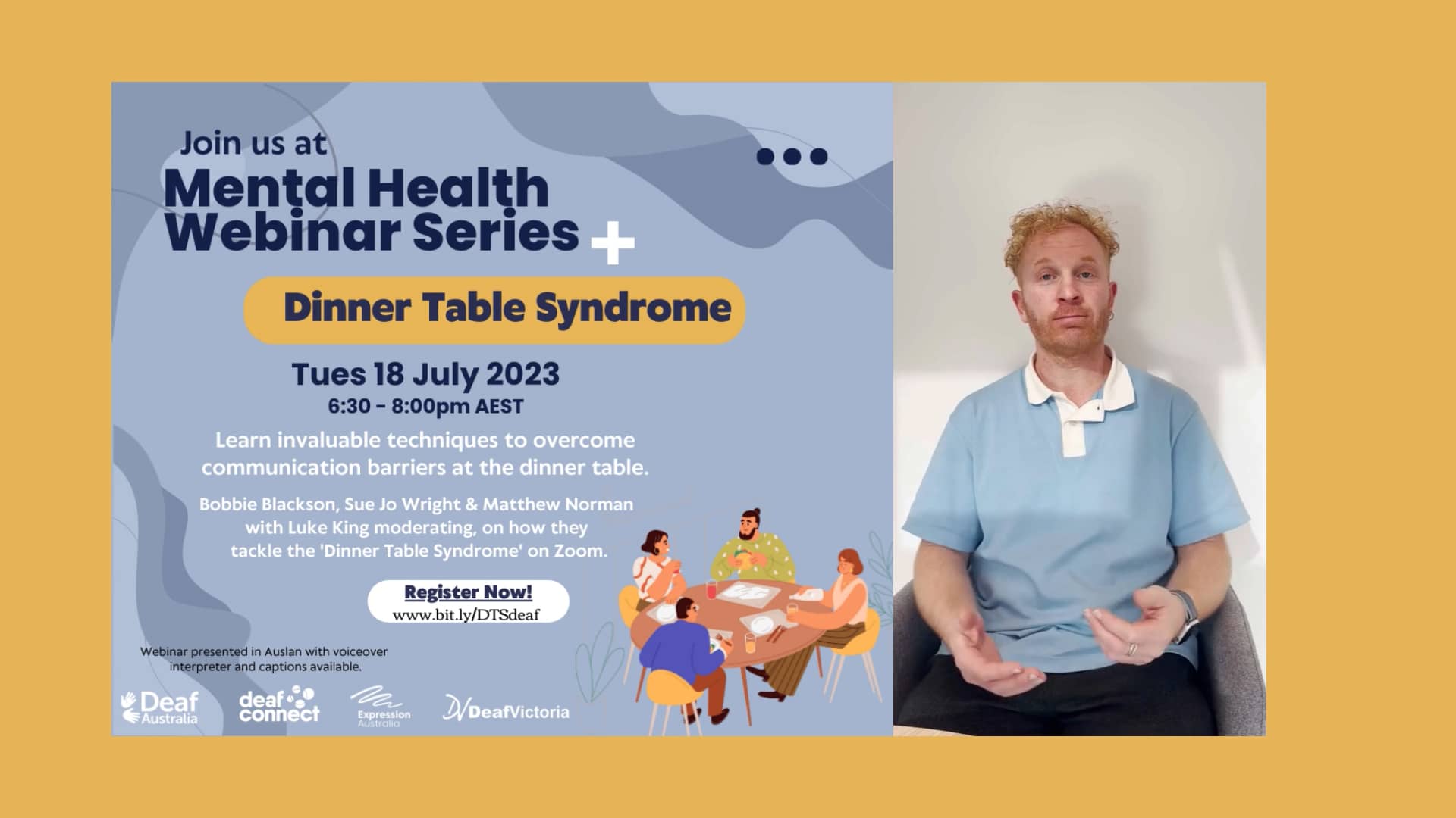Mental Health webinar series - "Dinner Table Syndrome" promo on Vimeo