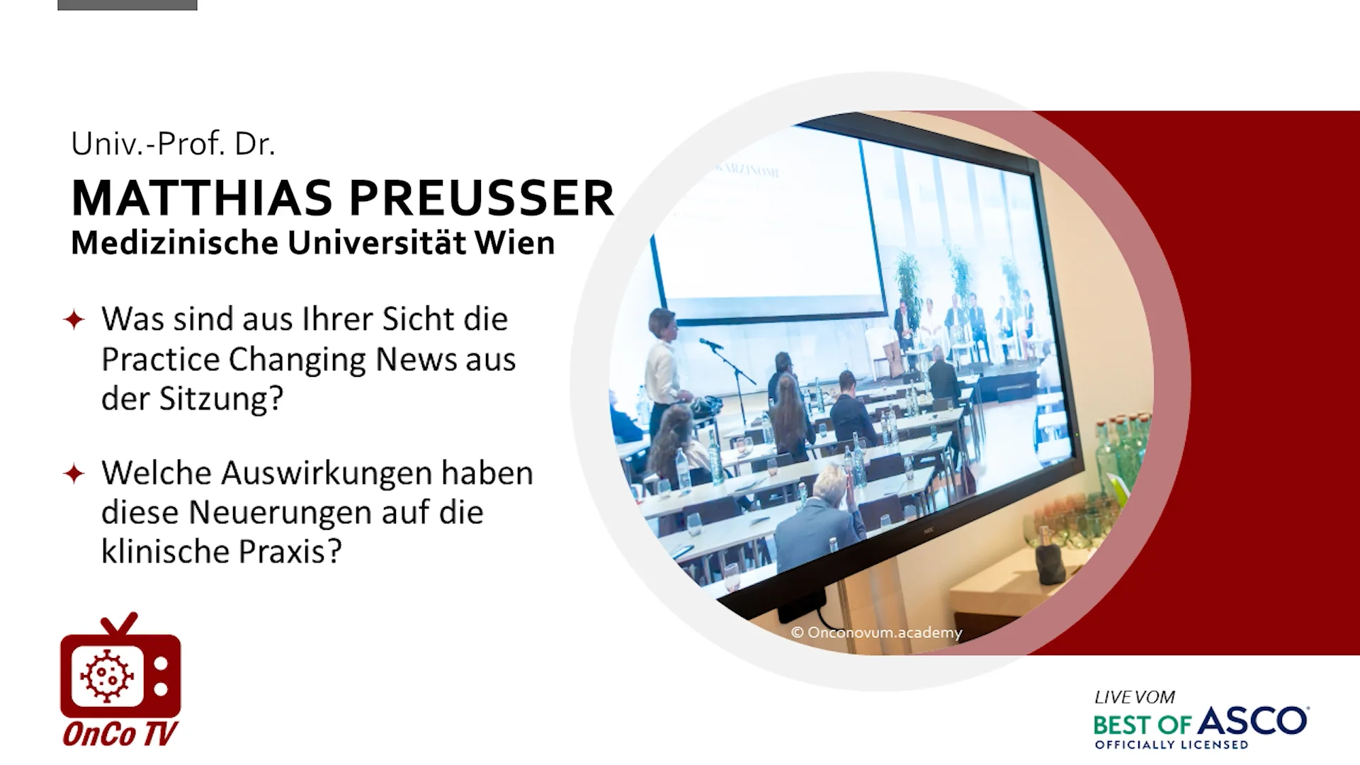 Best of ASCO 2023 | OnCo TV - OnCo TV | Best of ASCO 23 - Matthias PREUSSER on Vimeo