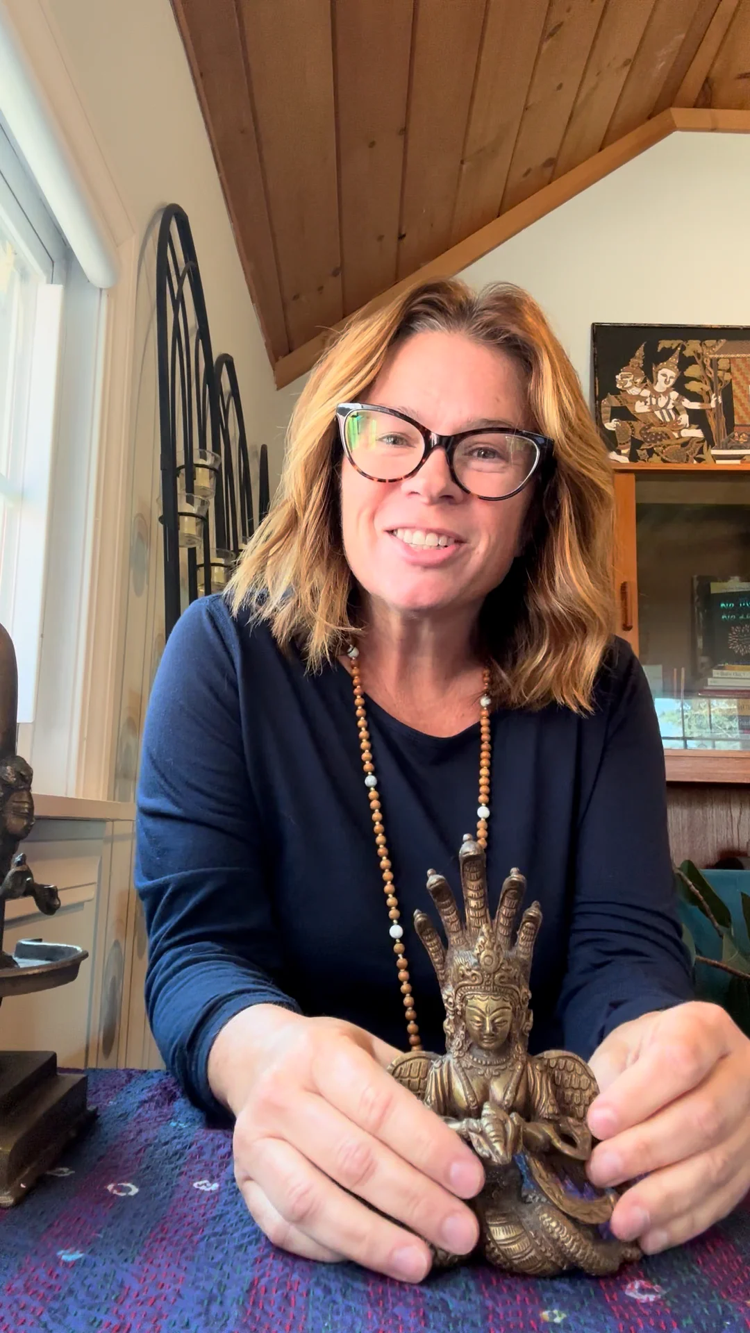 Naga Devi Tantric Snake Goddess and Pancha Mukha Linga. Brass statues ...