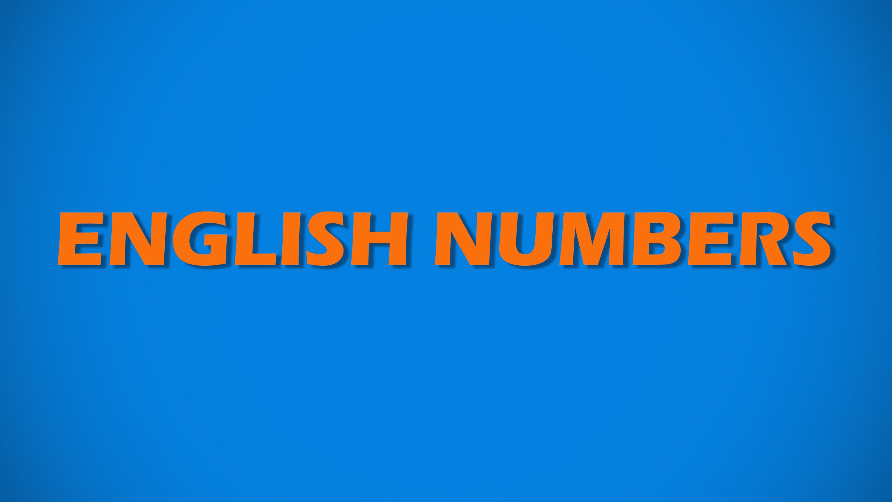 English Numbers on Vimeo