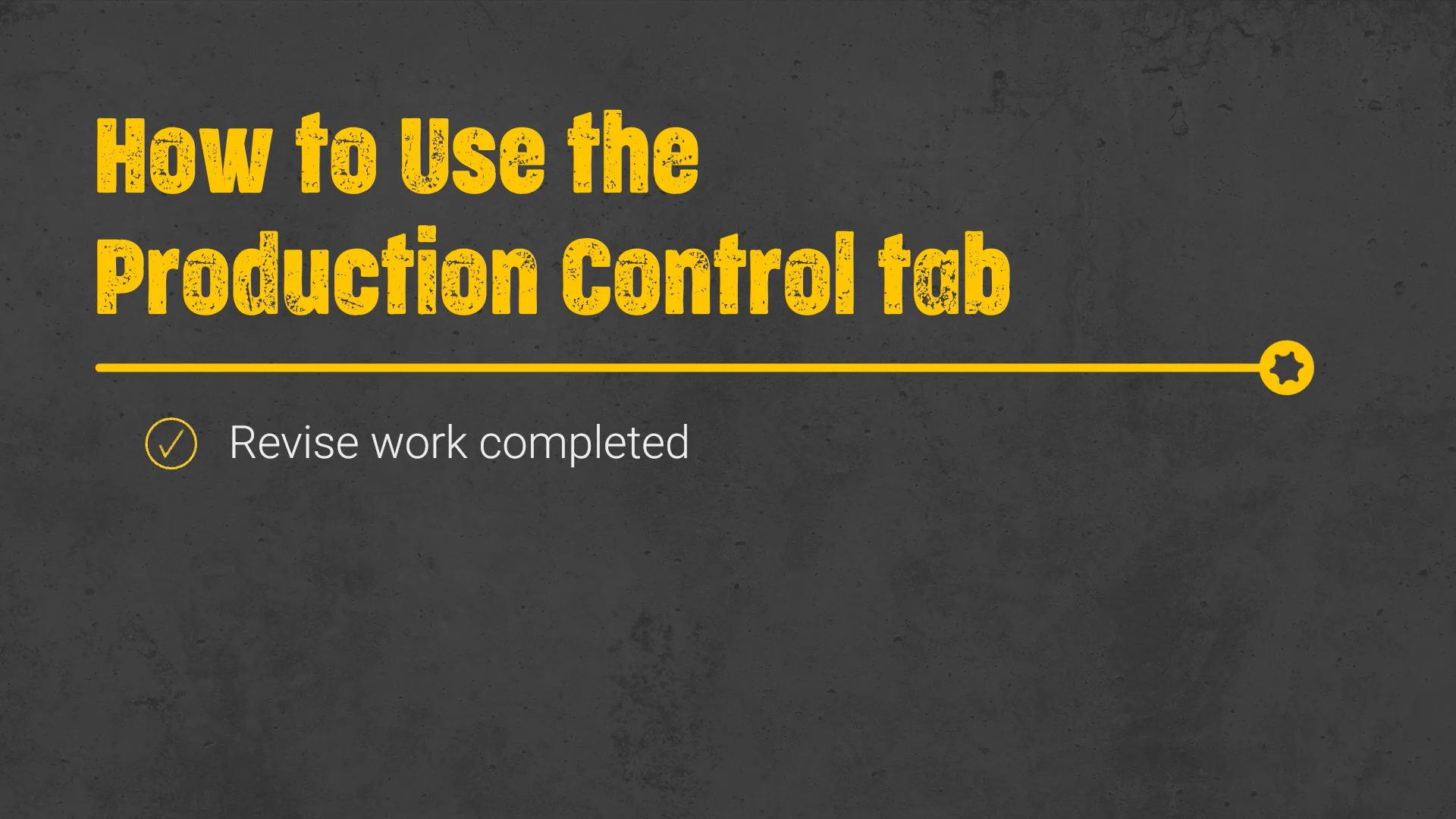 Simpro Premium - Projects - How to Use the Production Control tab