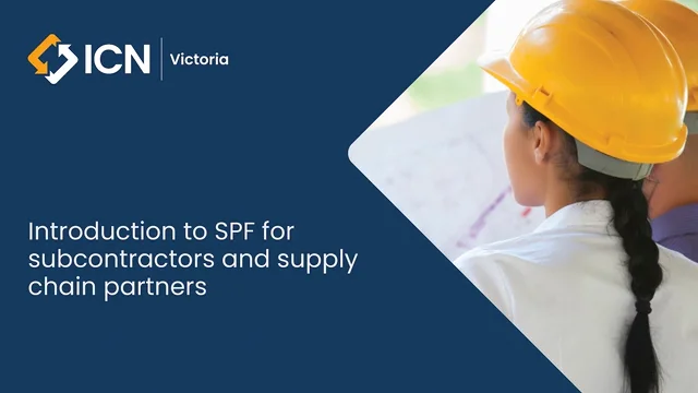 Introduction to SPF for subcontractors and supply chain partners on Vimeo