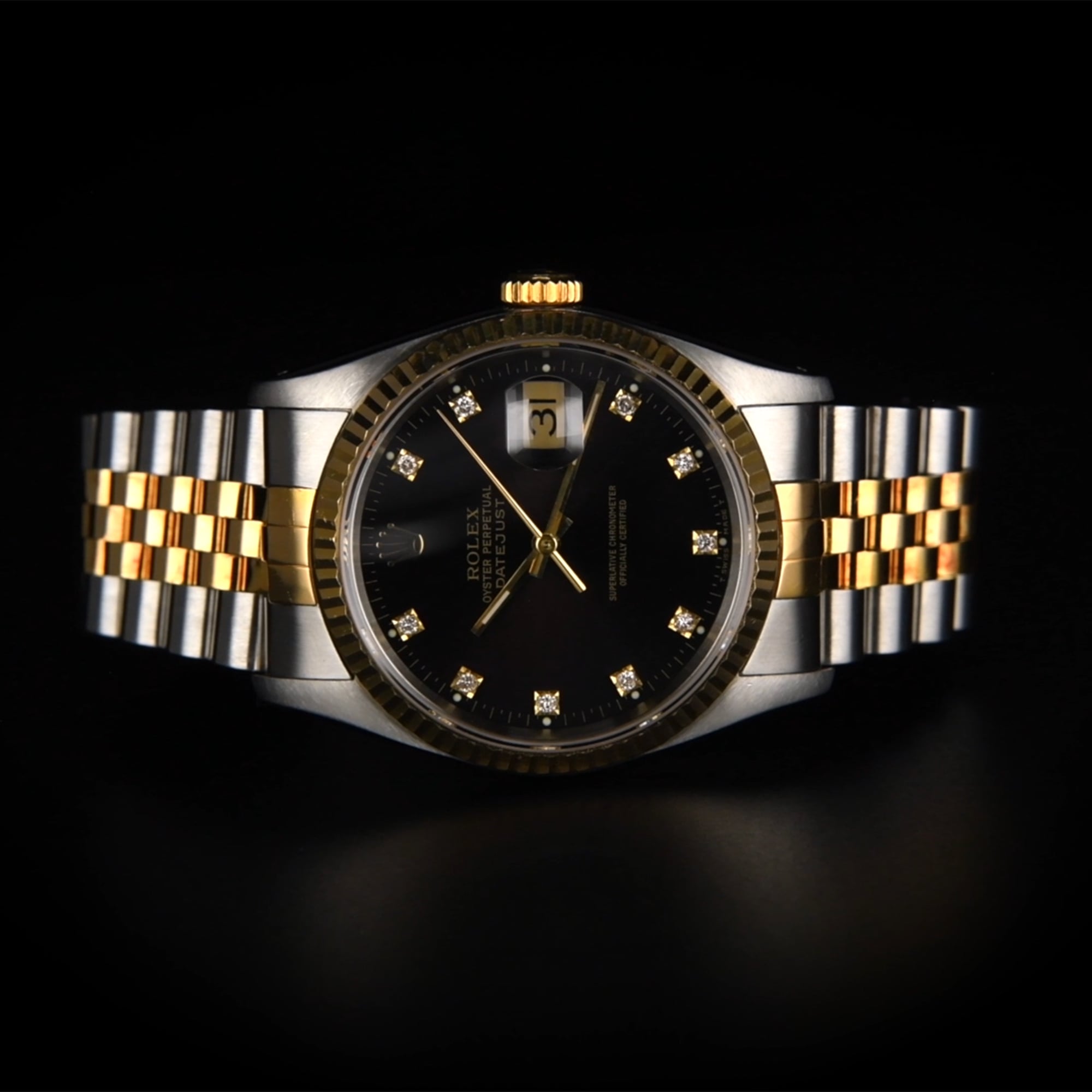 Pre-Owned Rolex Datejust Mens 36mm Automatic Stainless Steel and 18kt ...