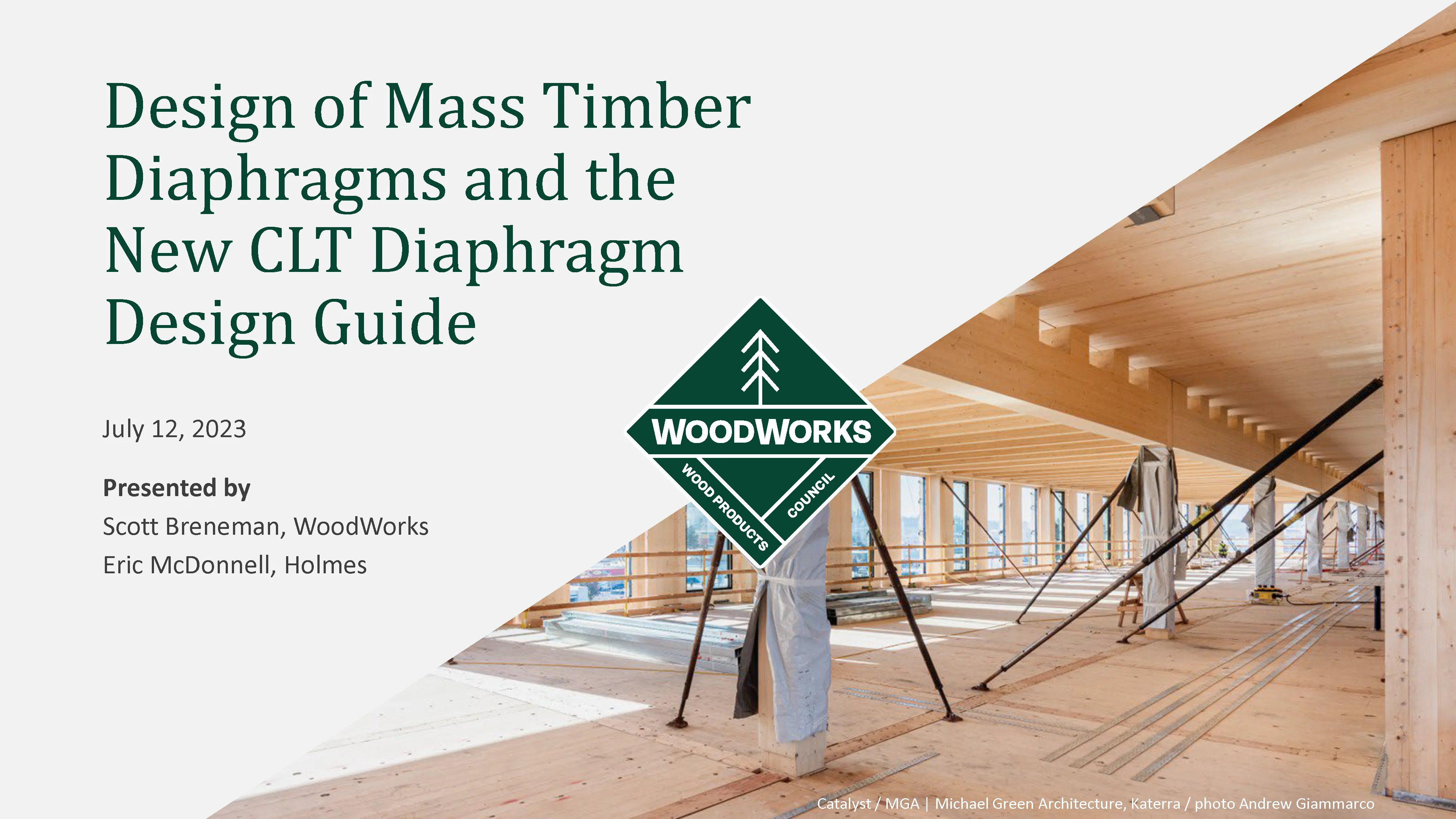 Design of Mass Timber Diaphragms and the new CLT Diaphragm Design Guide ...