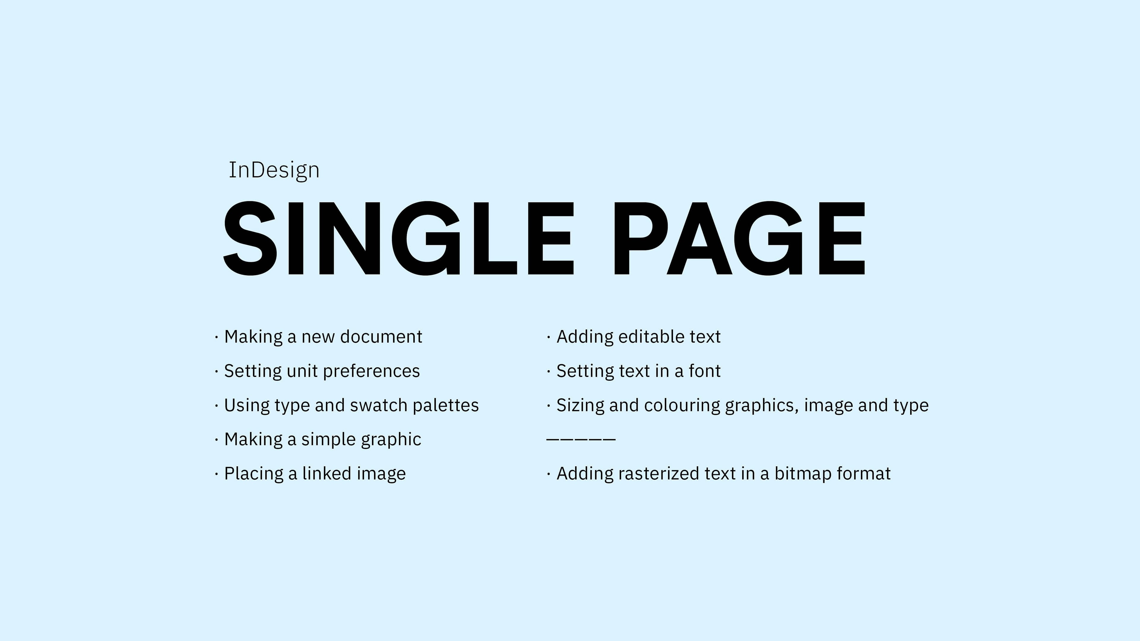 InDesign: single page document tutorial on Vimeo