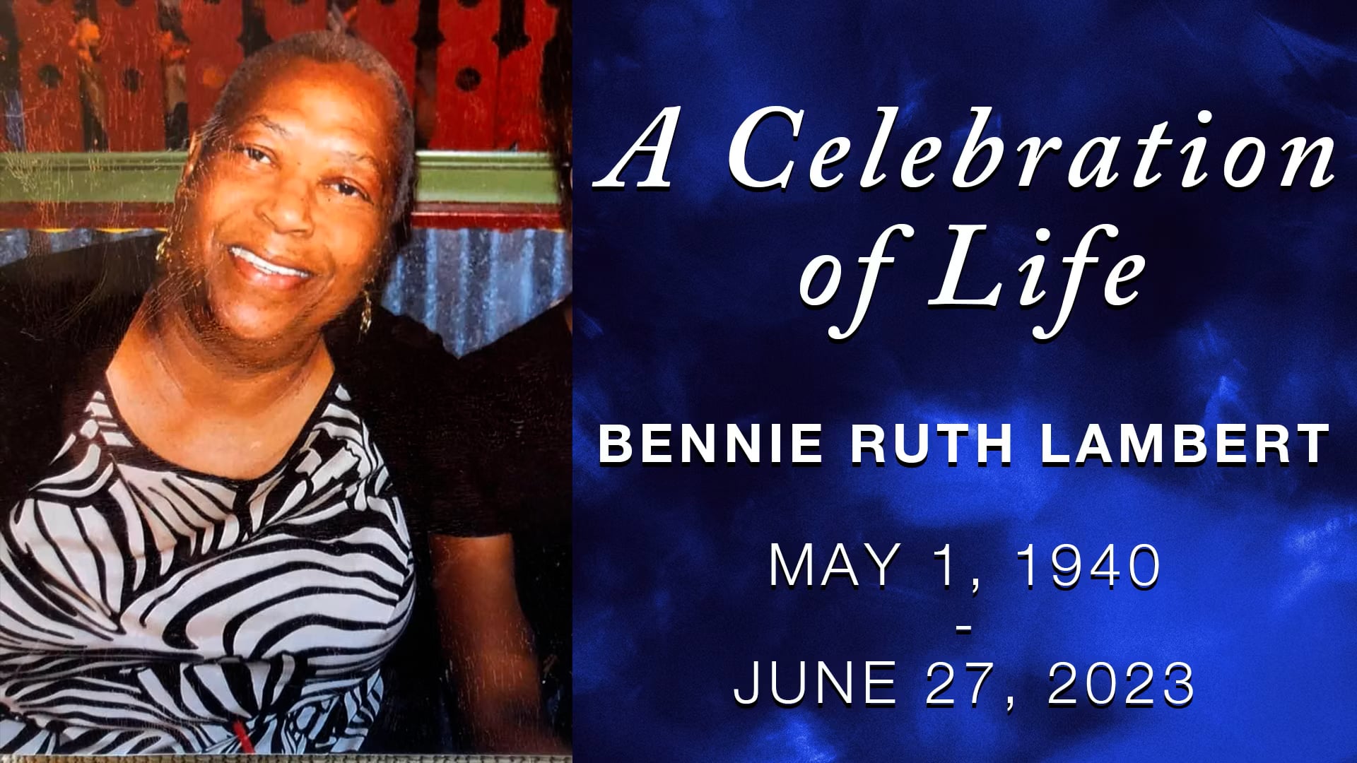 A Celebration of Life - Bennie Ruth Lambert on Vimeo