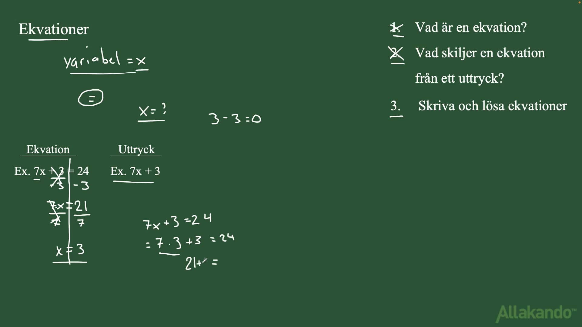 Åk 7 - Ekvationer on Vimeo