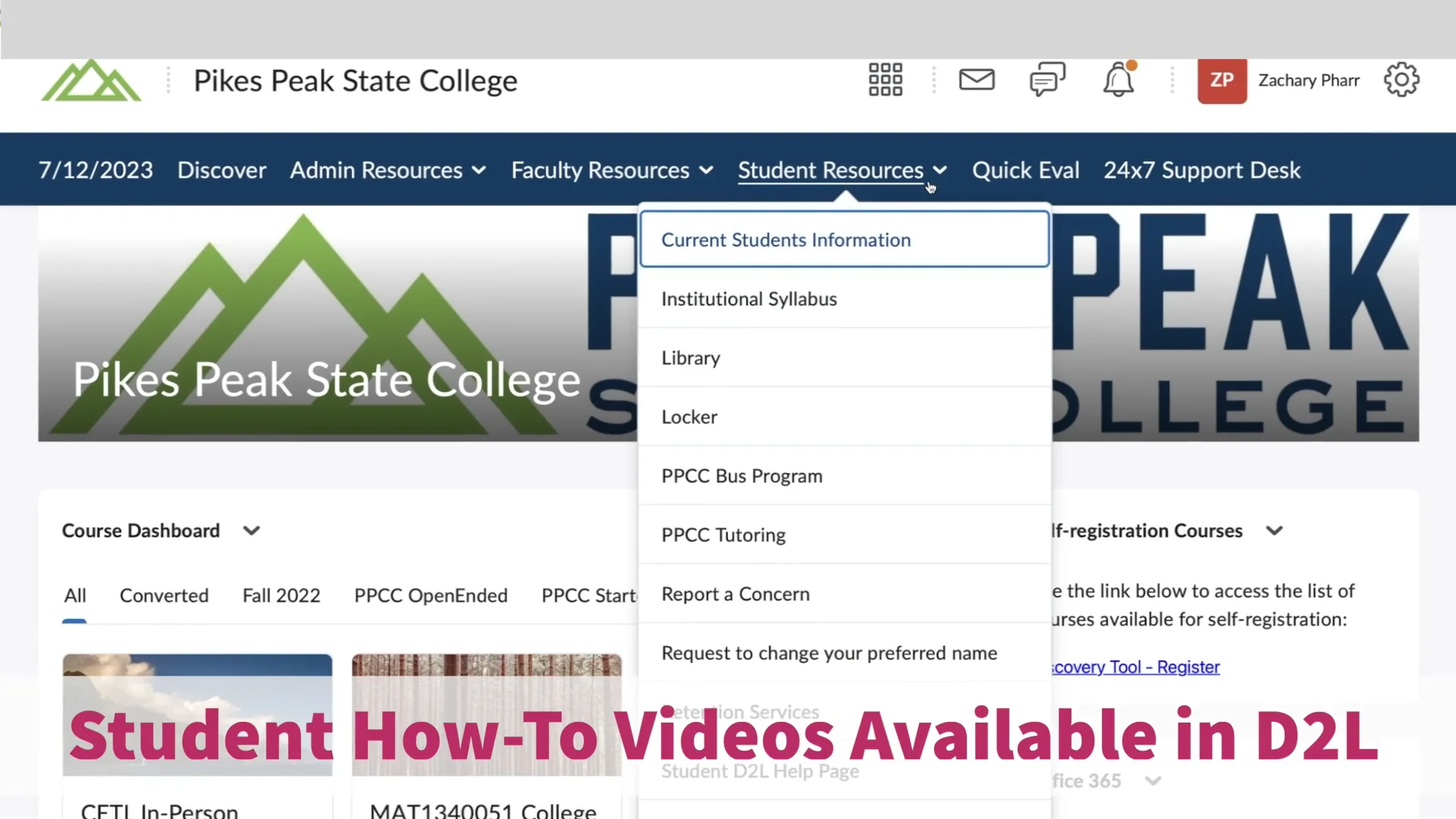 D2L Student Video Resources Overview for Faculty and Staff | Pikes Peak ...