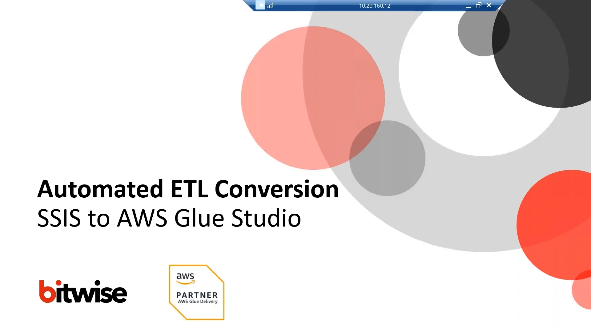 Demo: Bitwise Automated ETL Conversion SSIS to AWS Glue Demo on Vimeo