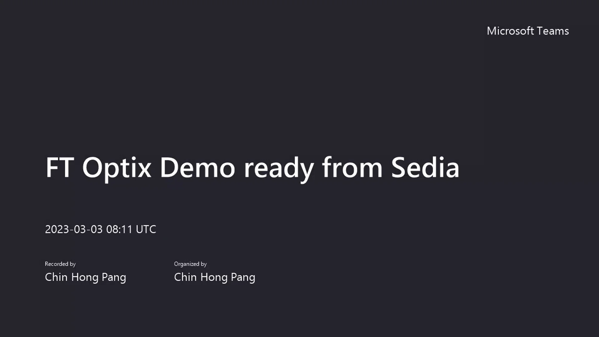FT Optix Demo ready from Sedia-20230303_161140-Meeting Recording on Vimeo