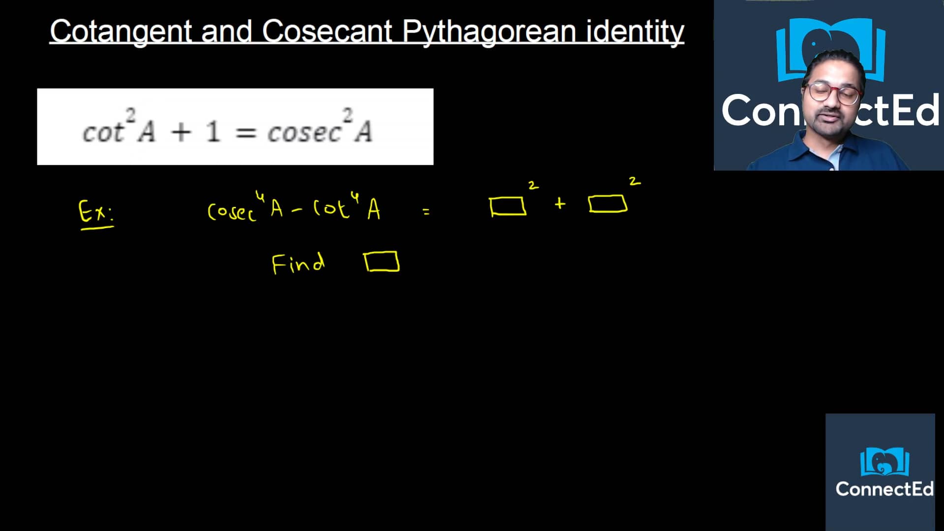 cotangent and cosecant pythagorean identity on Vimeo