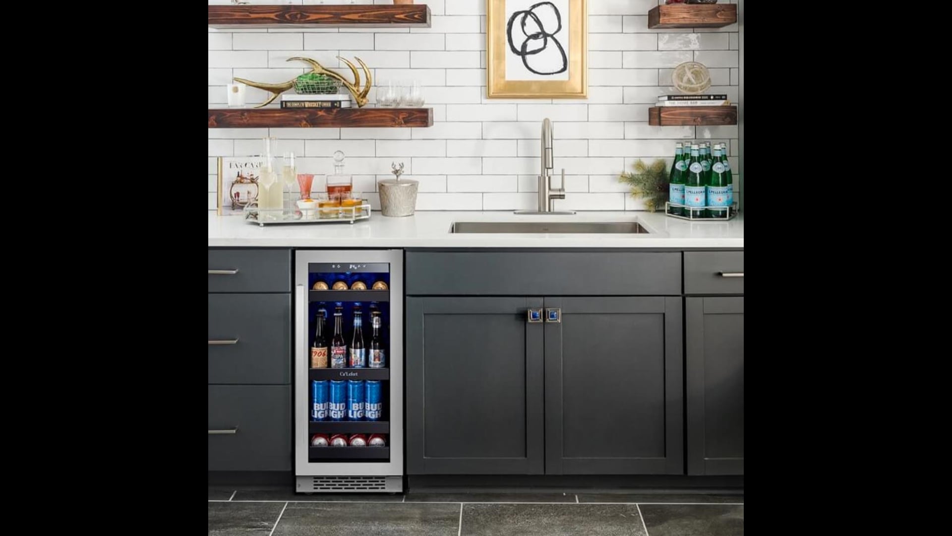 Ca'Lefort 15" 100 Cans Beverage Refrigerator Built-In Soda Beer Drink ...