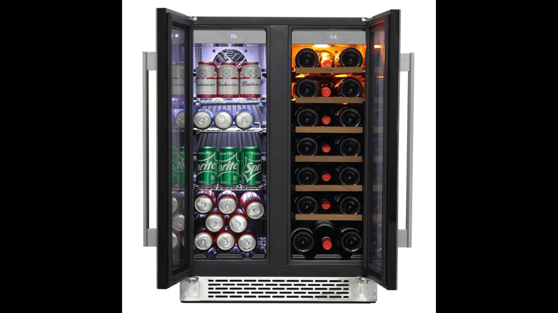 Ca'Lefort 24" Wine Beverage Cooler French Door Dual Zone Refrigerator ...
