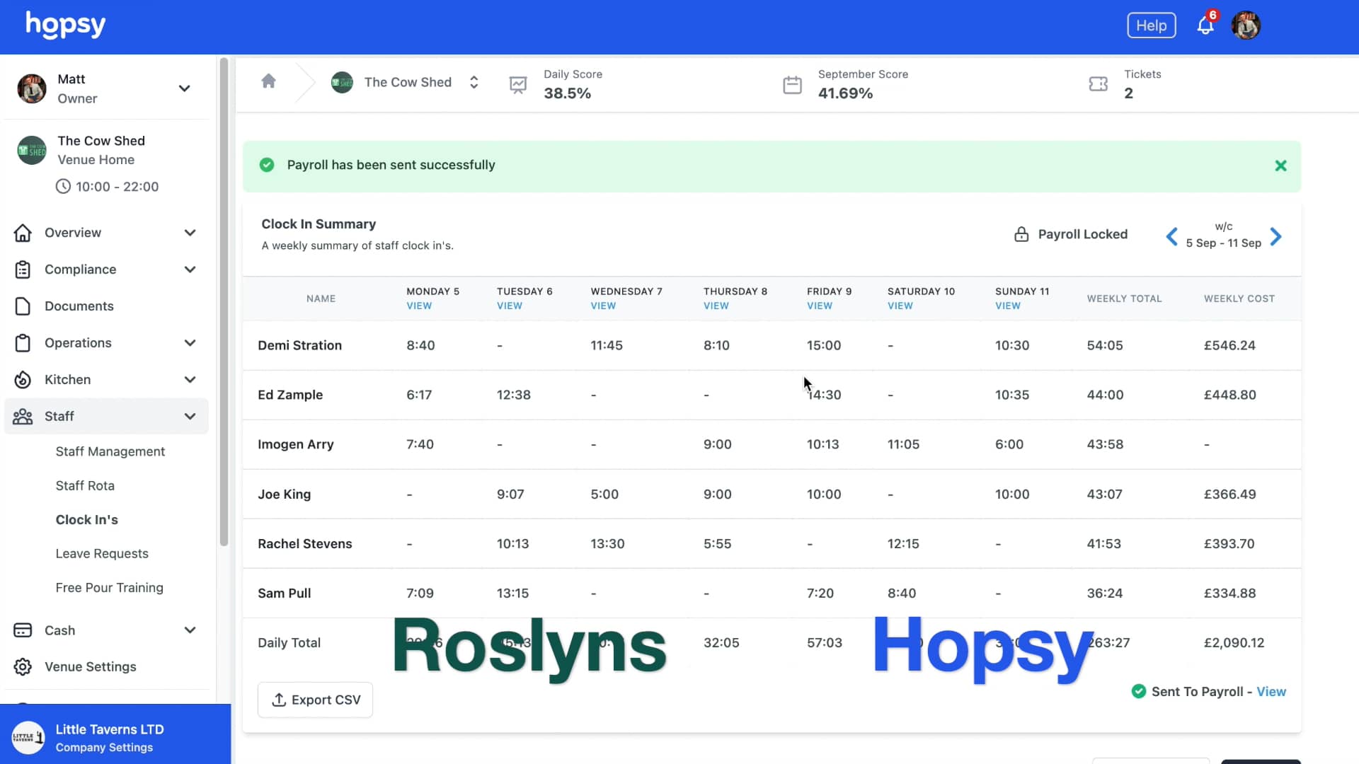 Roslyns Hopsy Integration on Vimeo