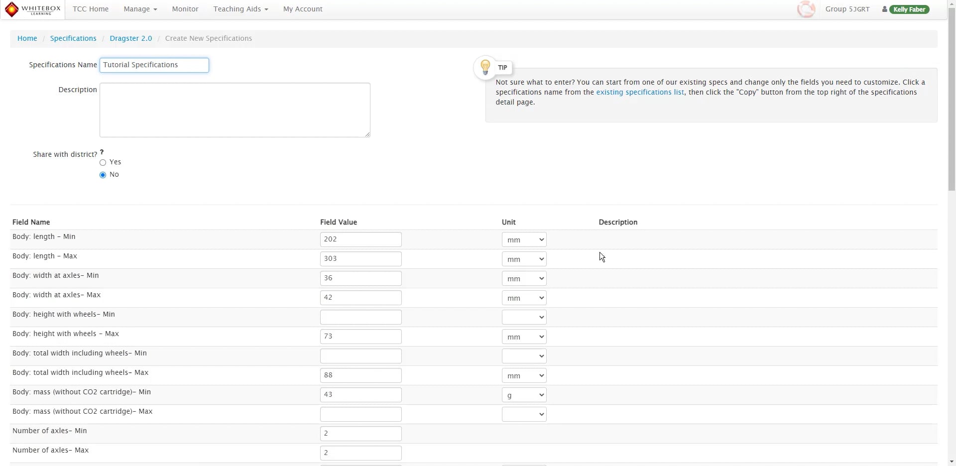 Creating Custom Specifications on WhiteBox Learning on Vimeo