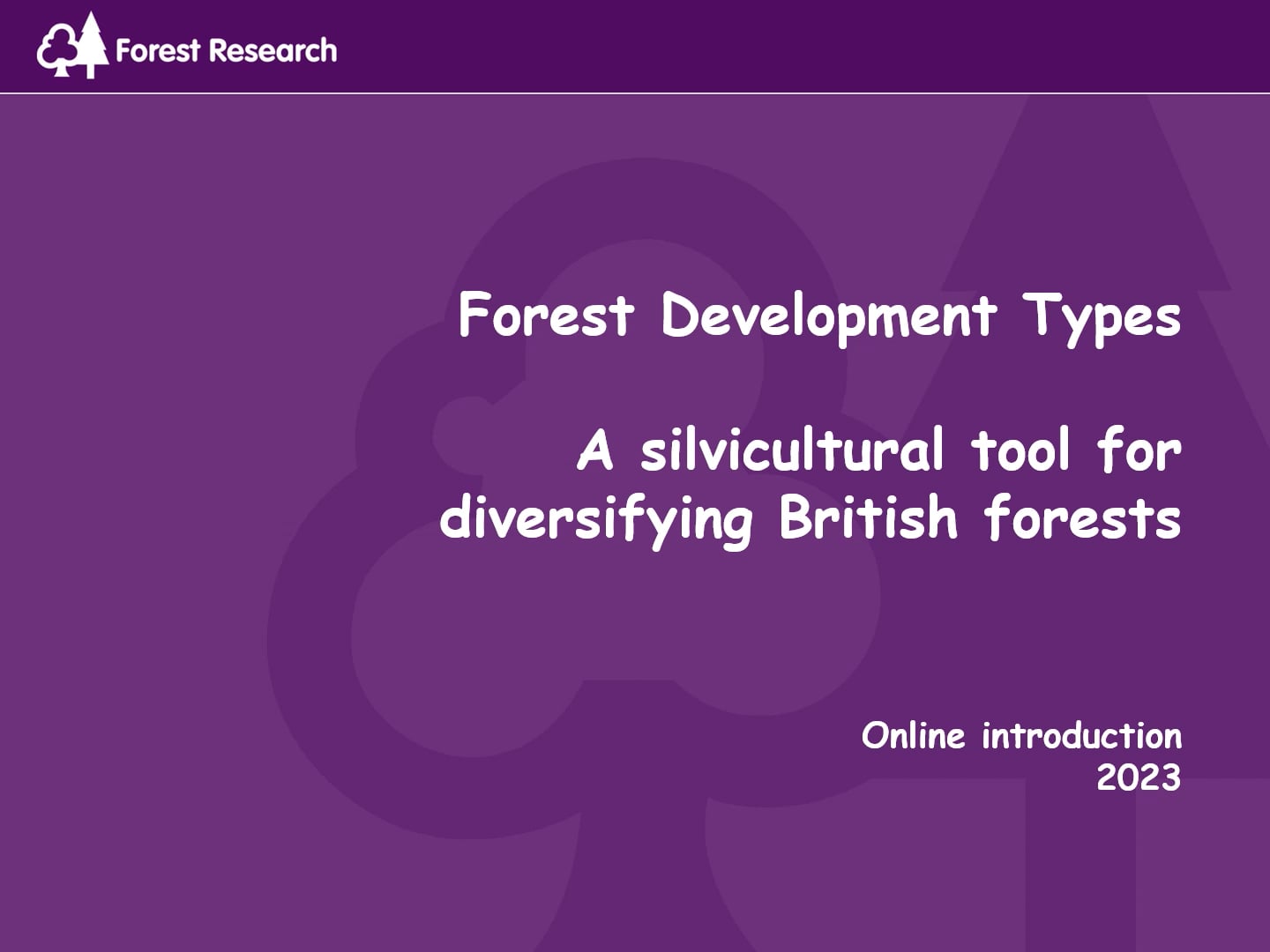 Forest Development Types - a Silvicultural Tool for Diversifying ...