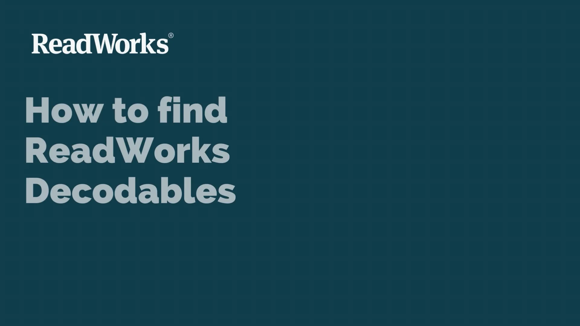 How to find ReadWorks Decodables